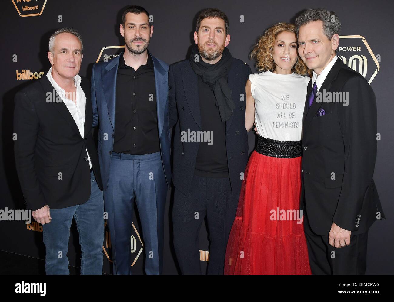 (L-R) Tom Corson, Aaron Bay-Schuck, Max Lousada, Julie Greenwald and ...