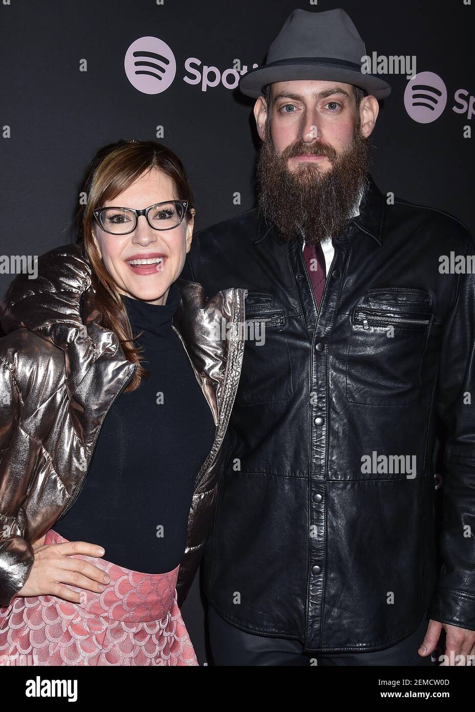 LOS ANGELES, CA, USA - FEBRUARY 07: Lisa Loeb and Roey Hershkovitz arrive at the Spotify Best ...