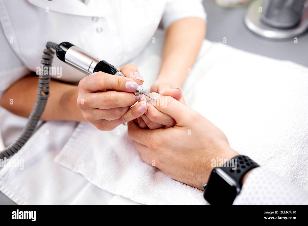 Deluxe manicure treatment, grooming of nail appearance, neat nails ...