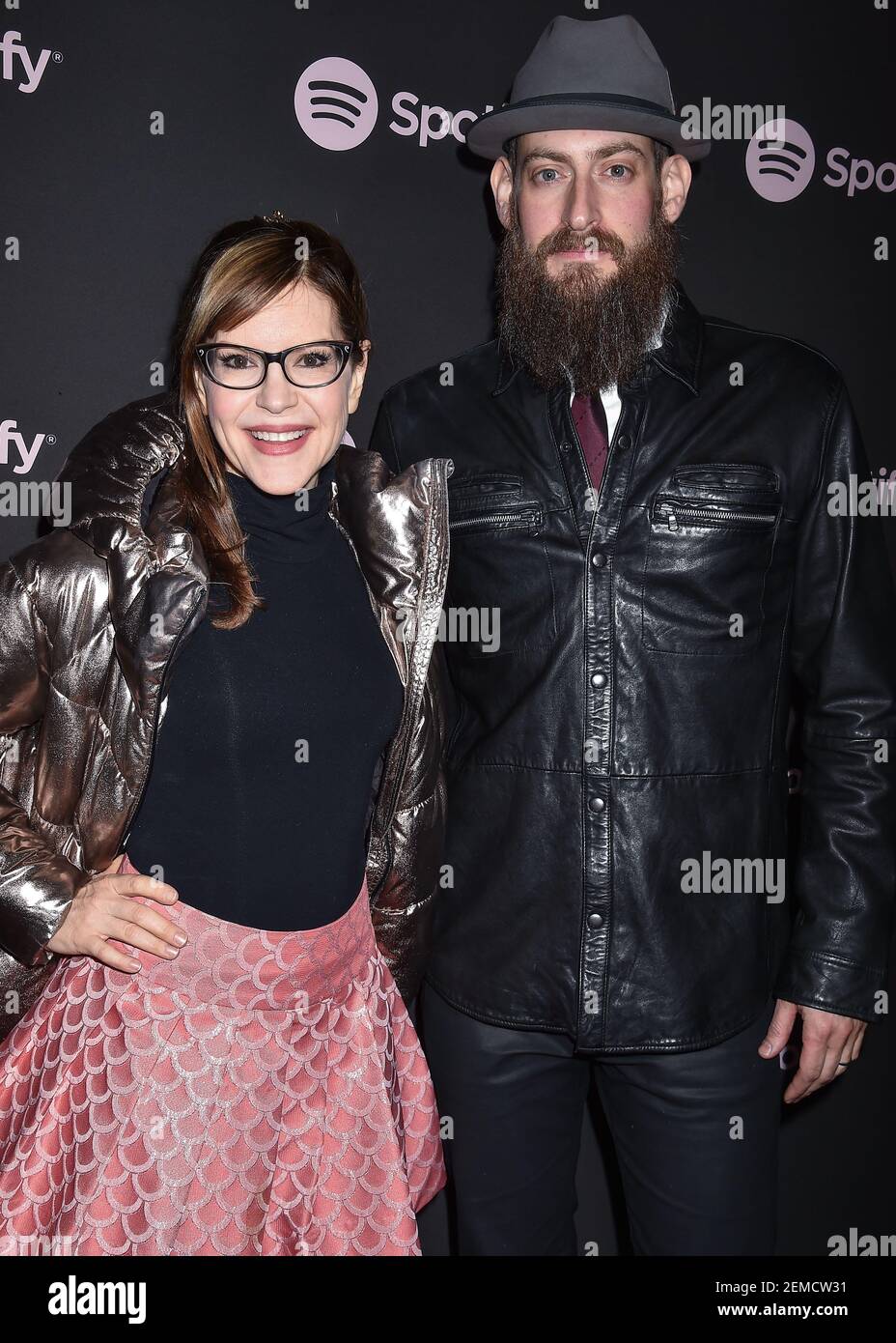 LOS ANGELES, CA, USA - FEBRUARY 07: Lisa Loeb and Roey Hershkovitz arrive at the Spotify Best ...