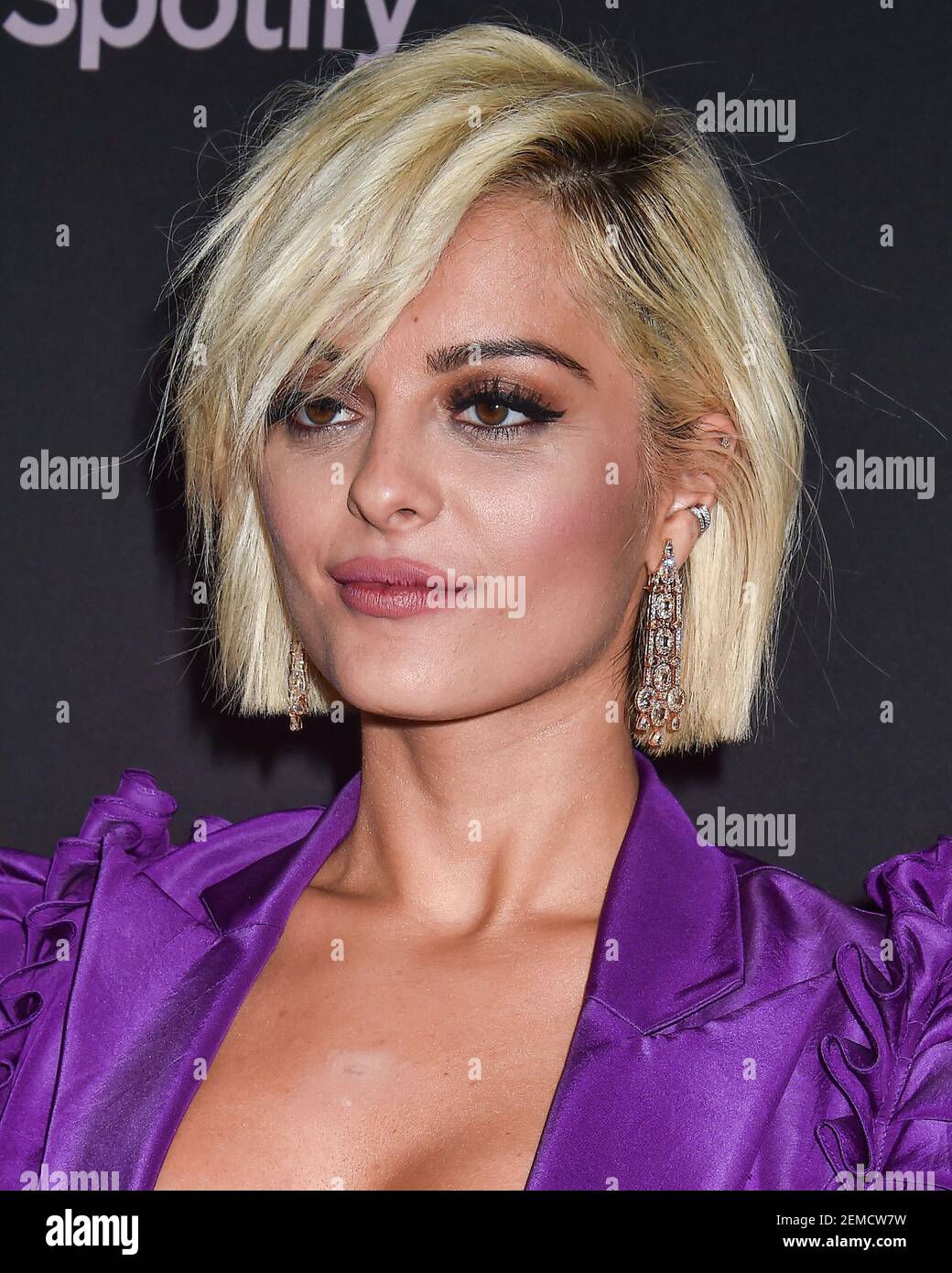 LOS ANGELES, CA, USA - FEBRUARY 07: Singer Bebe Rexha arrives at the ...