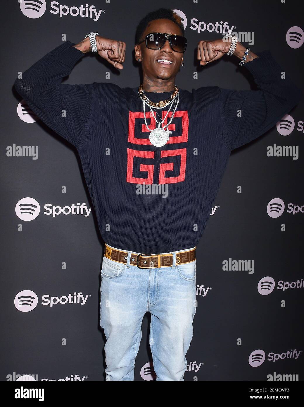 LOS ANGELES, CA, USA - FEBRUARY 07: Rapper Soulja Boy (DeAndre Cortez Way) arrives at the ...