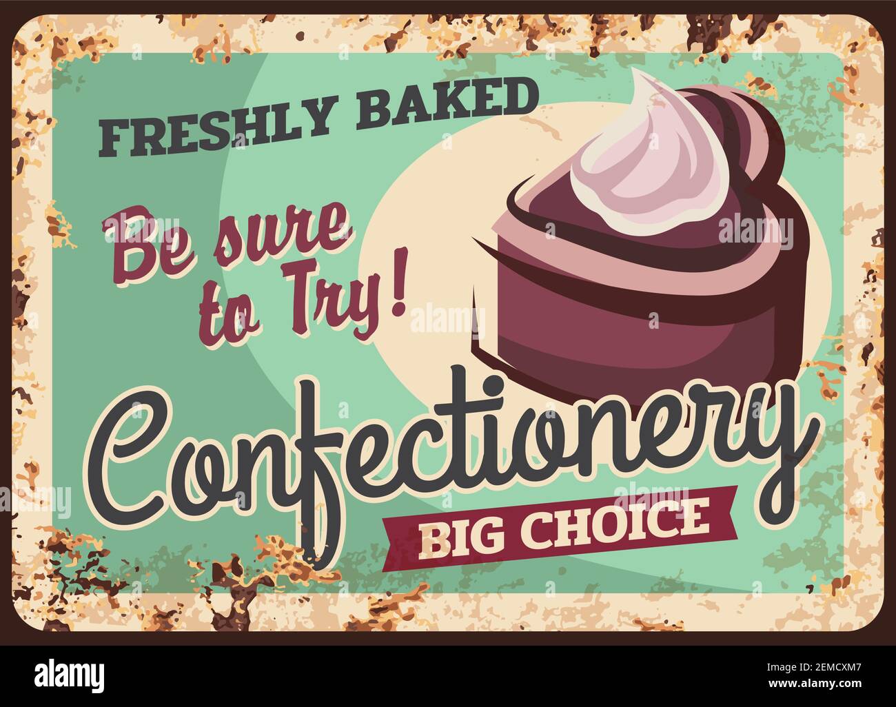 Pastry cakes and confectionery sweets, bakery desserts, vector rust ...