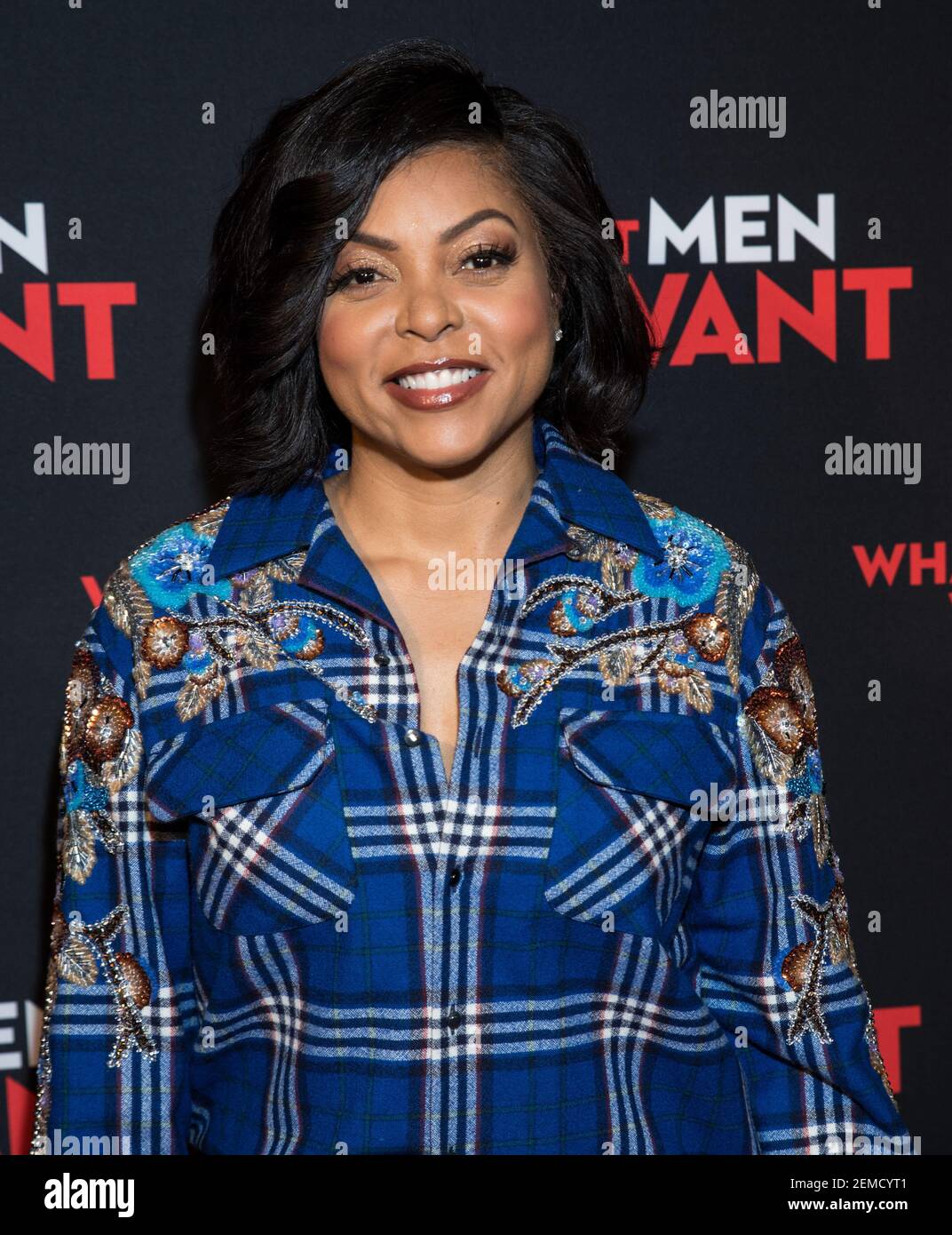 Taraji P. Henson walking the red carpet at the What Men Want Premiere ...