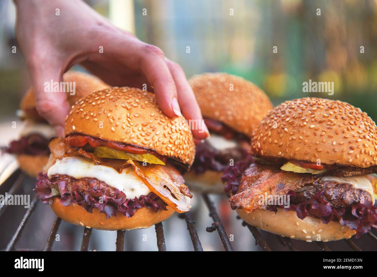 Delicious homemade burgers Stock Photo - Alamy