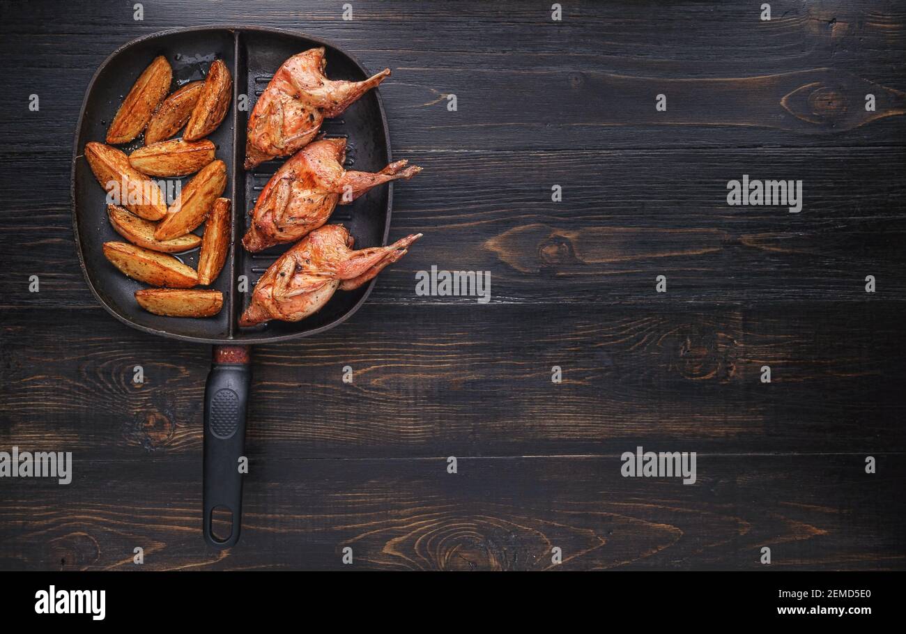 Homemade eco-friendly cooked quail Stock Photo - Alamy