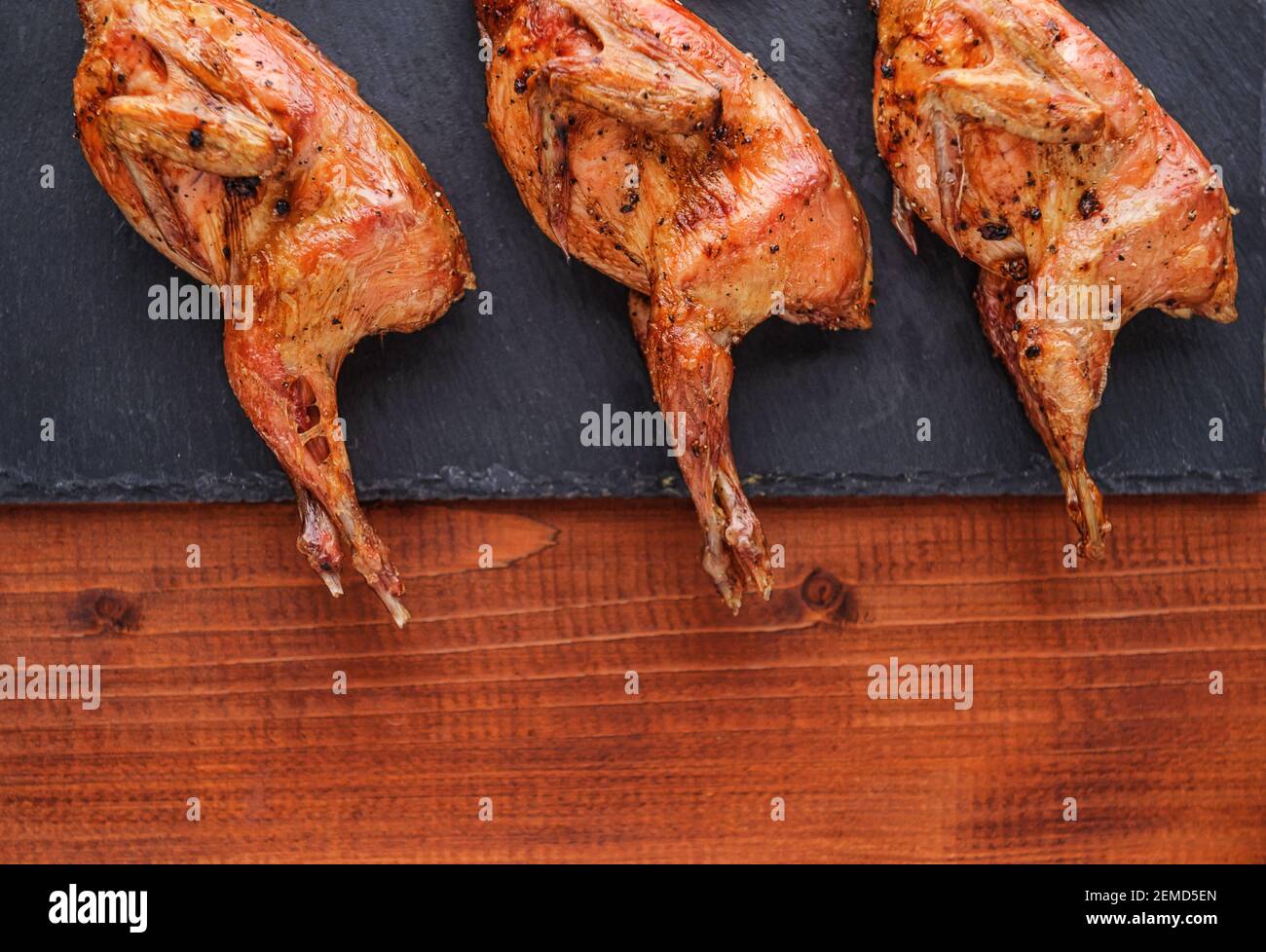 Homemade eco-friendly cooked quail Stock Photo - Alamy