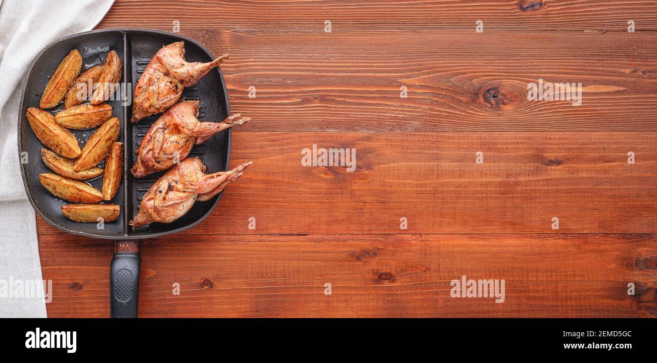 Homemade eco-friendly cooked quail Stock Photo - Alamy