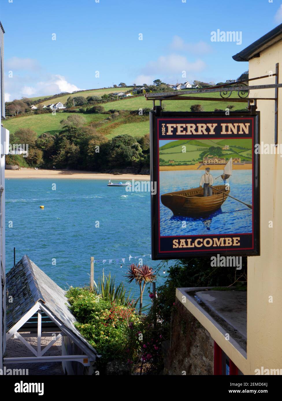 Small's Cove and East Portlemouth seen from the Ferry Inn Salcombe ...