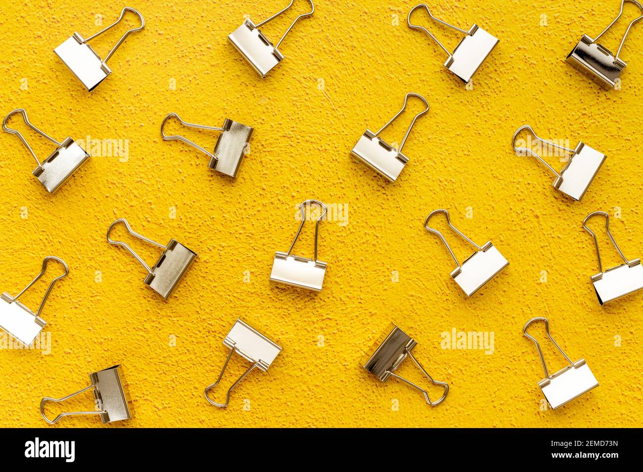 Paper binder clips pattern, copy space. Office supplies background ...