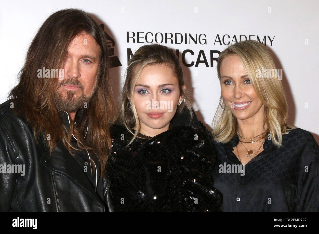 LOS ANGELES - FEB 8: Billy Ray Cyrus, Miley Cyrus, Tish Cyrus at the ...