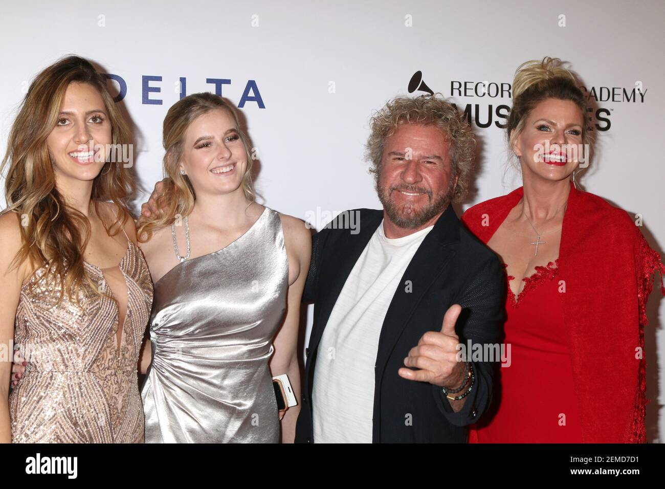 LOS ANGELES - FEB 8: Samantha Hagar, Kama Hagar, Sammy Hagar, Kari ...