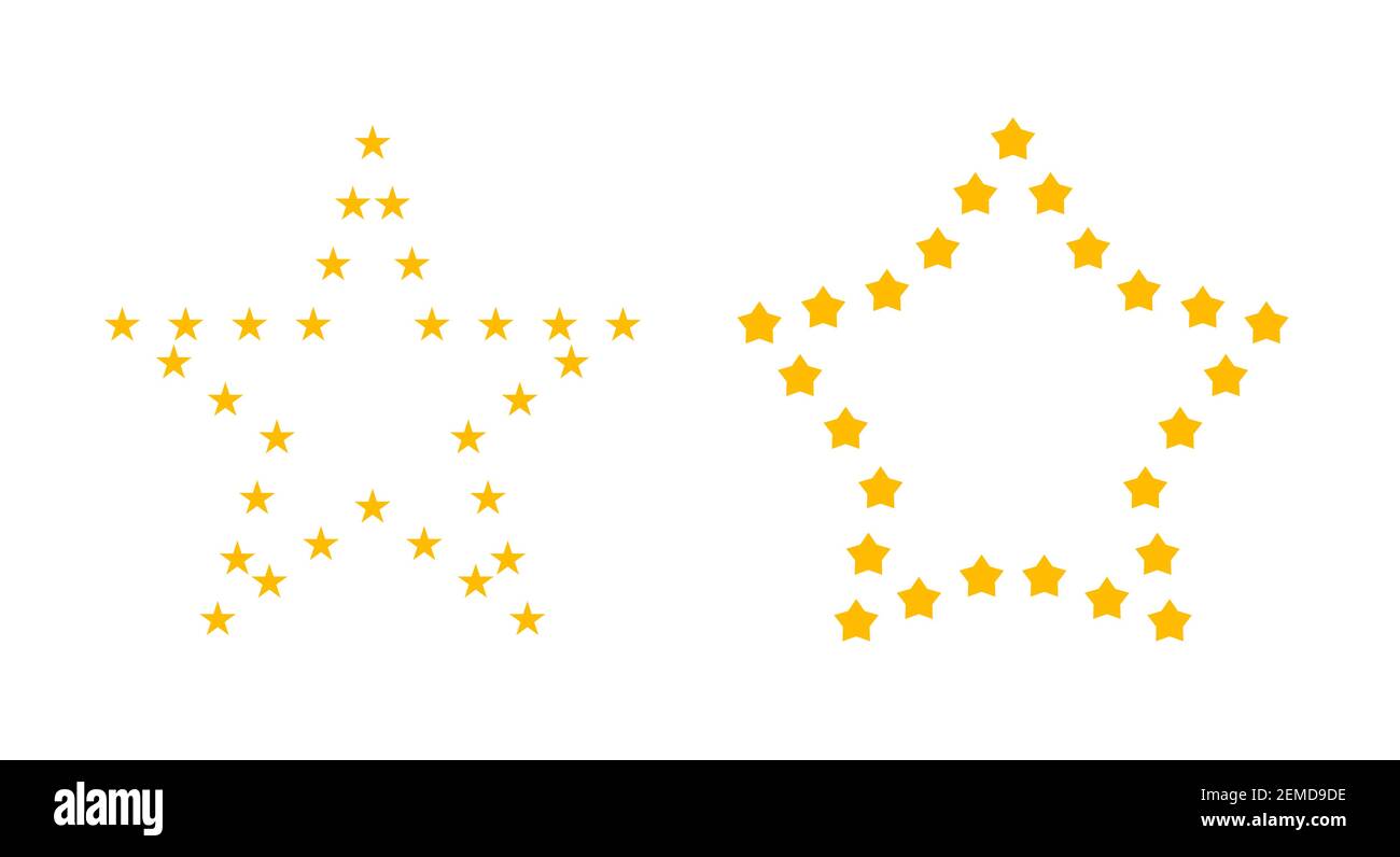 Star frames from stars. Flat vector illustration isolated on white ...