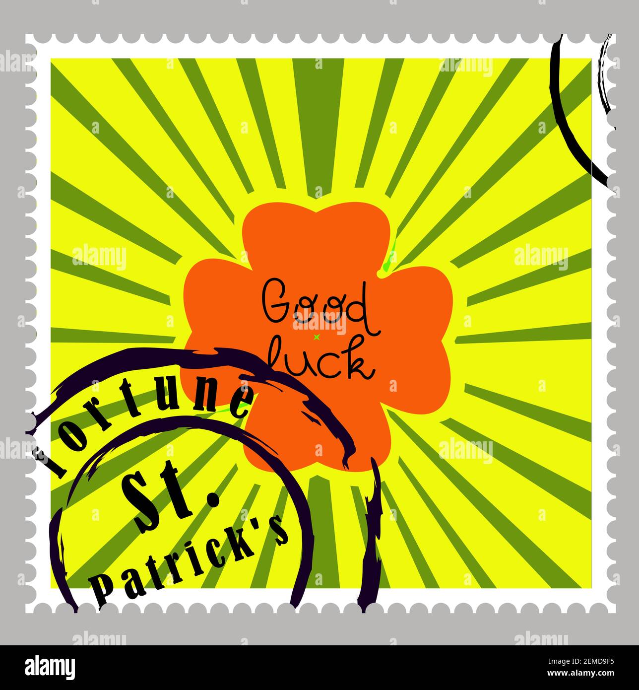 St Patrick's Day stamps. Postage stamps for letters. Patrick's stickers ...