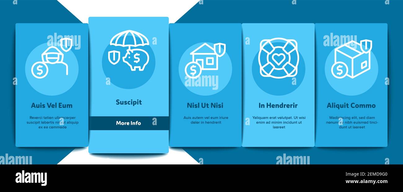 Insurance All-purpose Onboarding Elements Icons Set Vector Stock Vector ...