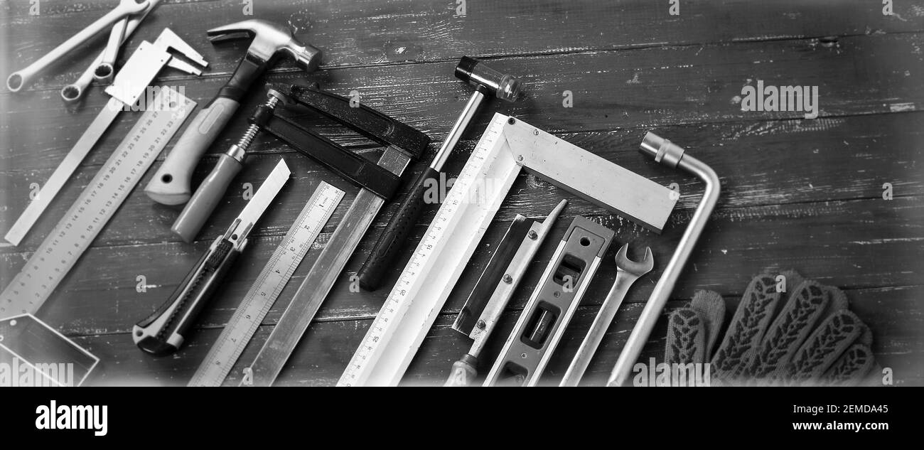 Vintage wooden ruler hi-res stock photography and images - Alamy