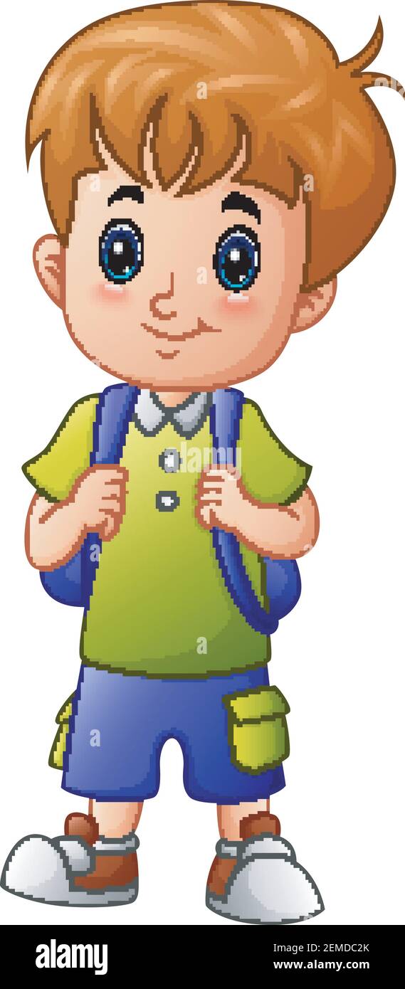 Vector illustration of Cute little boy cartoon Stock Vector Image & Art ...