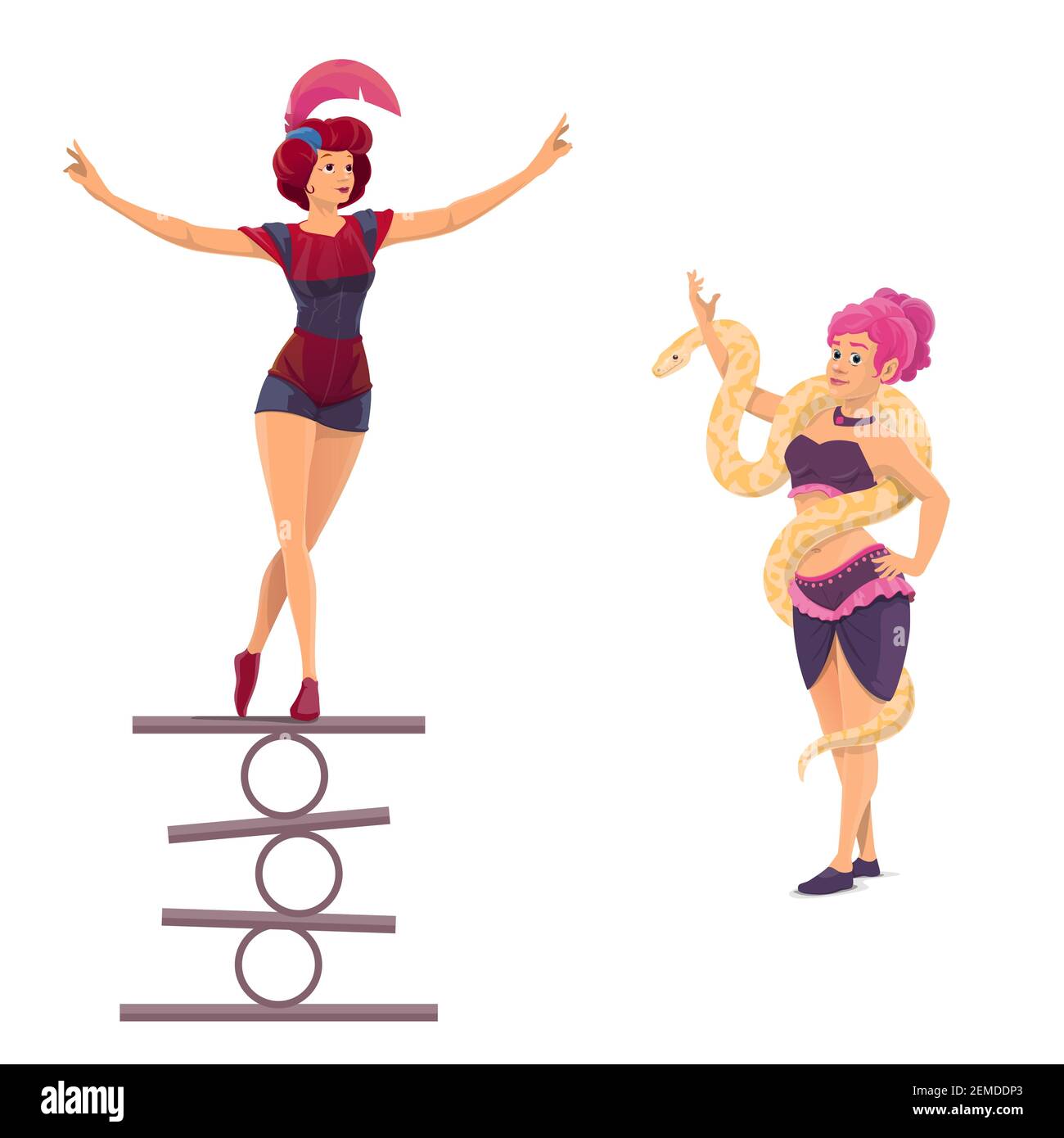 Snake dance woman circus Stock Vector Images - Alamy