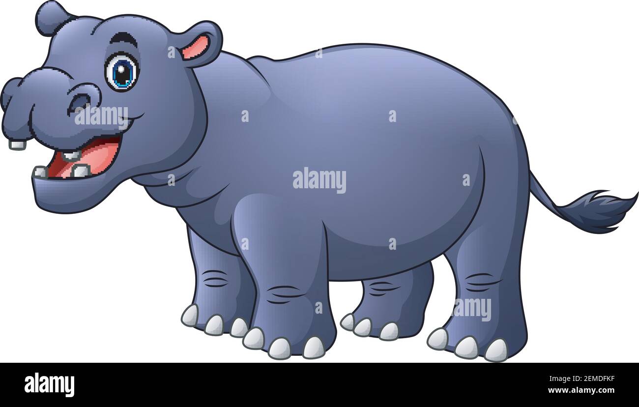 Vector illustration of Cute hippo cartoon Stock Vector Image & Art - Alamy