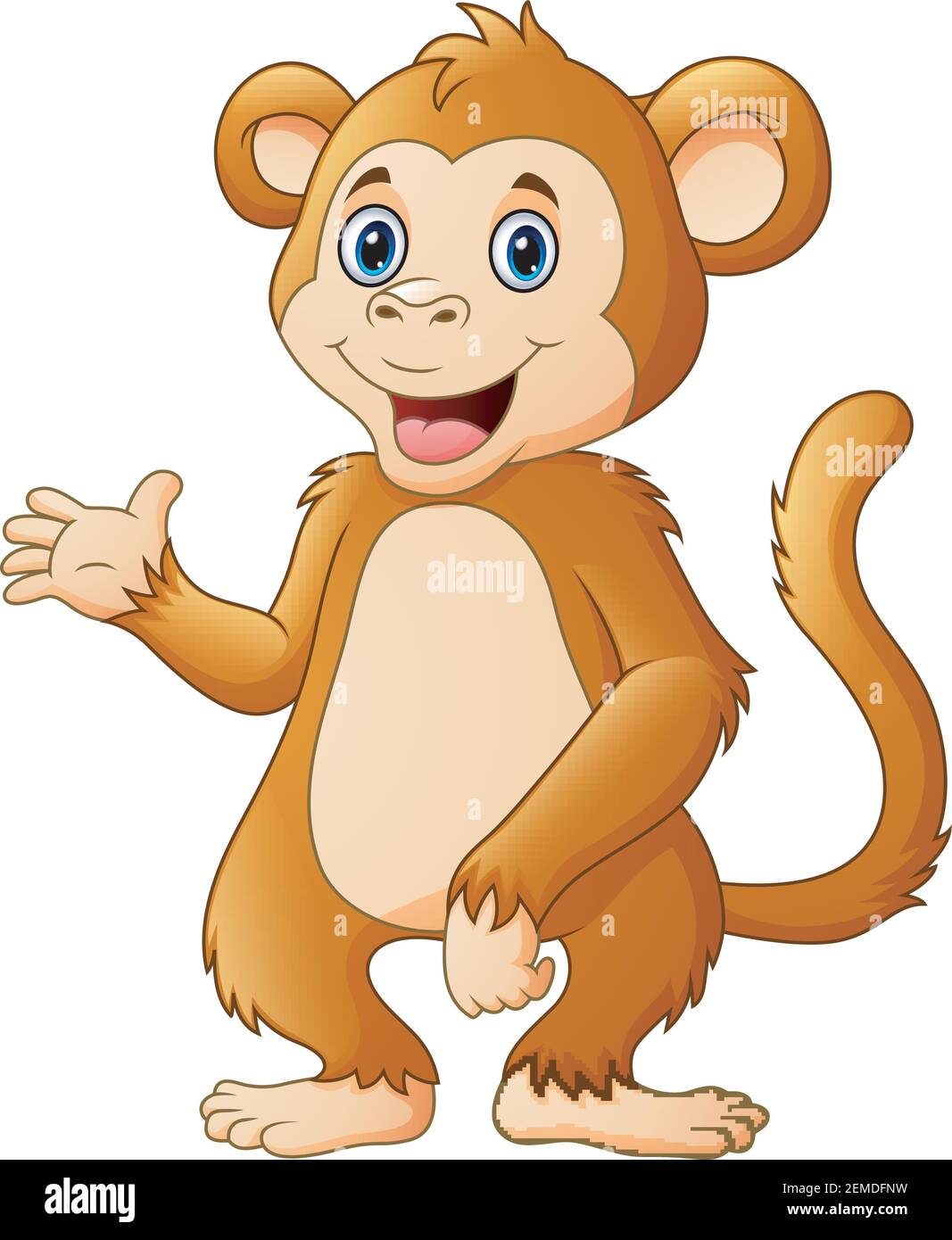 Vector illustration of Cute chimpanzee cartoon Stock Vector Image & Art ...
