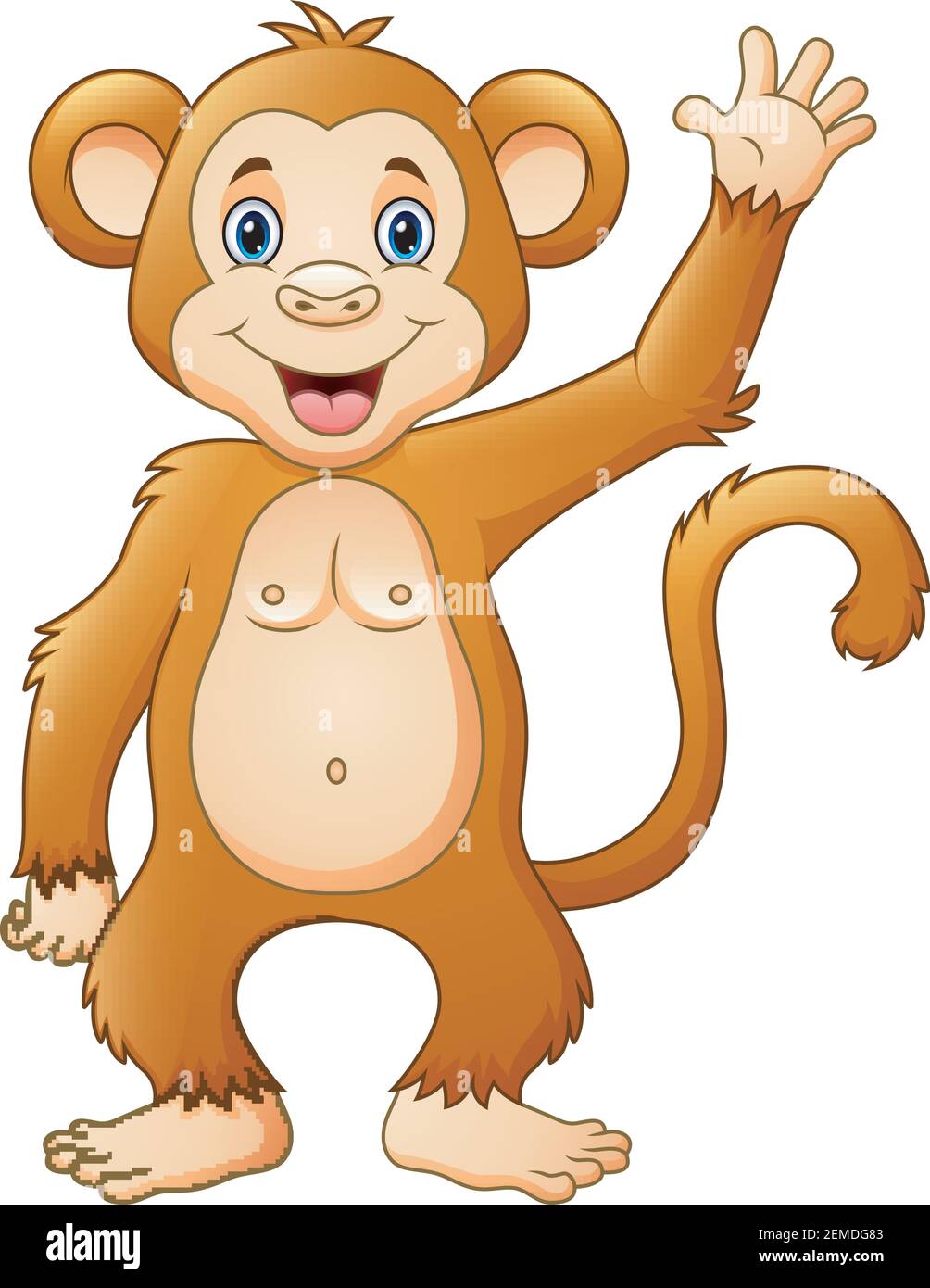 Vector illustration of Cute chimpanzee cartoon Stock Vector Image & Art ...