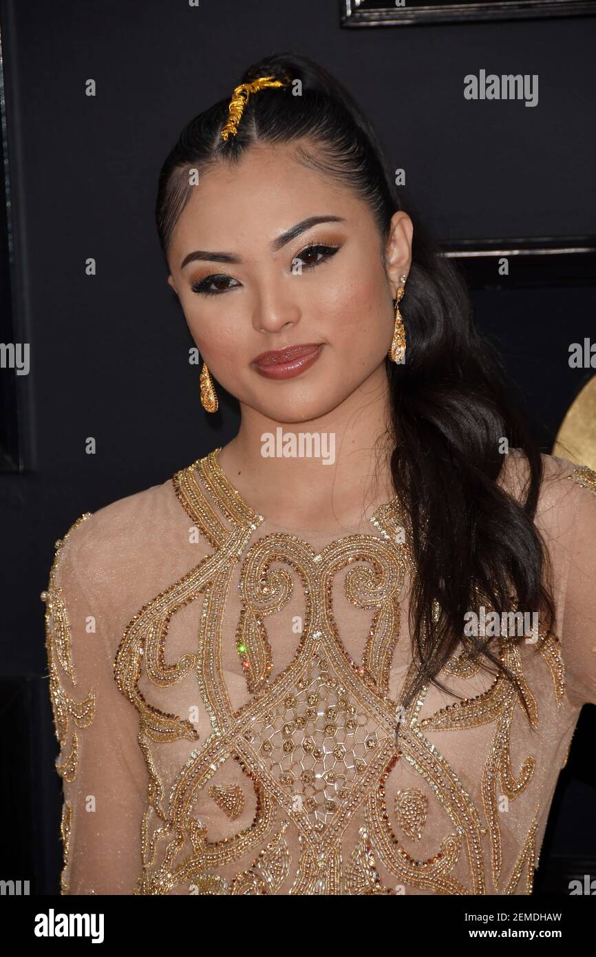 Mimi Saballa arrives at the 61st Annual Grammy Awards red carpet at the ...