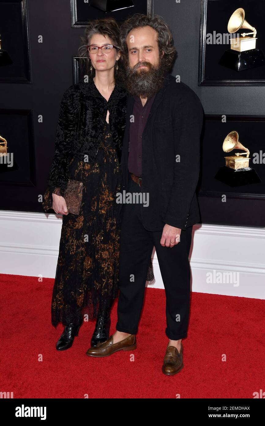 Samuel Ervin Beam and Kim Beam arrives at the 61st Annual Grammy Awards red carpet at the ...