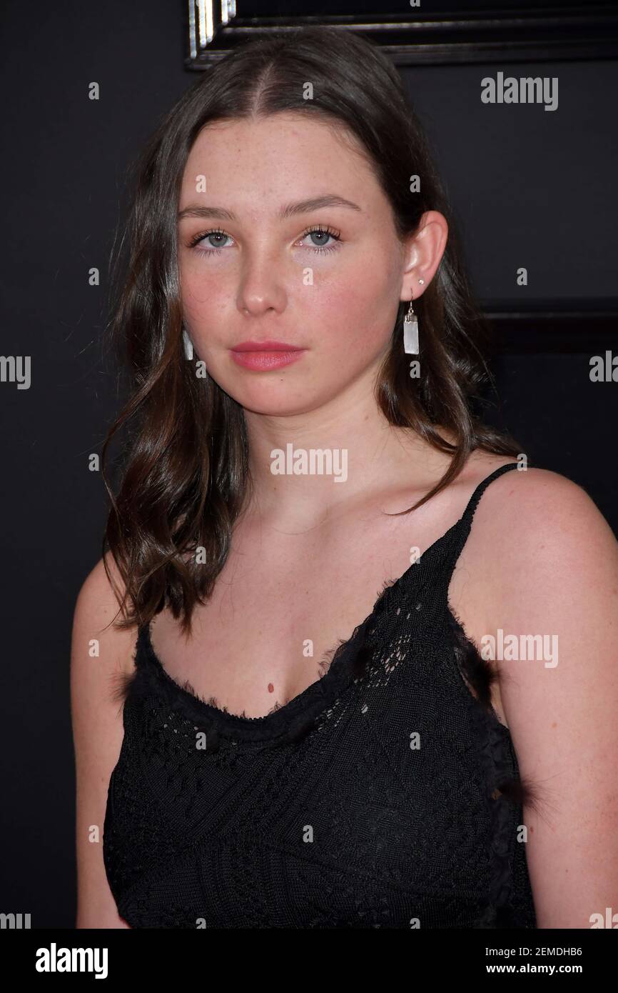 Lily Cornell Silver arrives at the 61st Annual Grammy Awards red carpet ...
