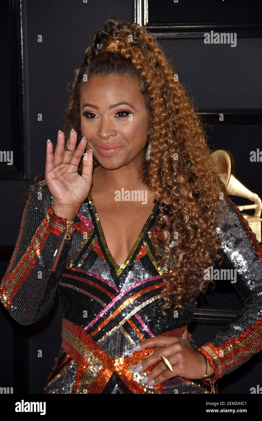 Tanika Ray arrives at the 61st Annual Grammy Awards red carpet at the ...
