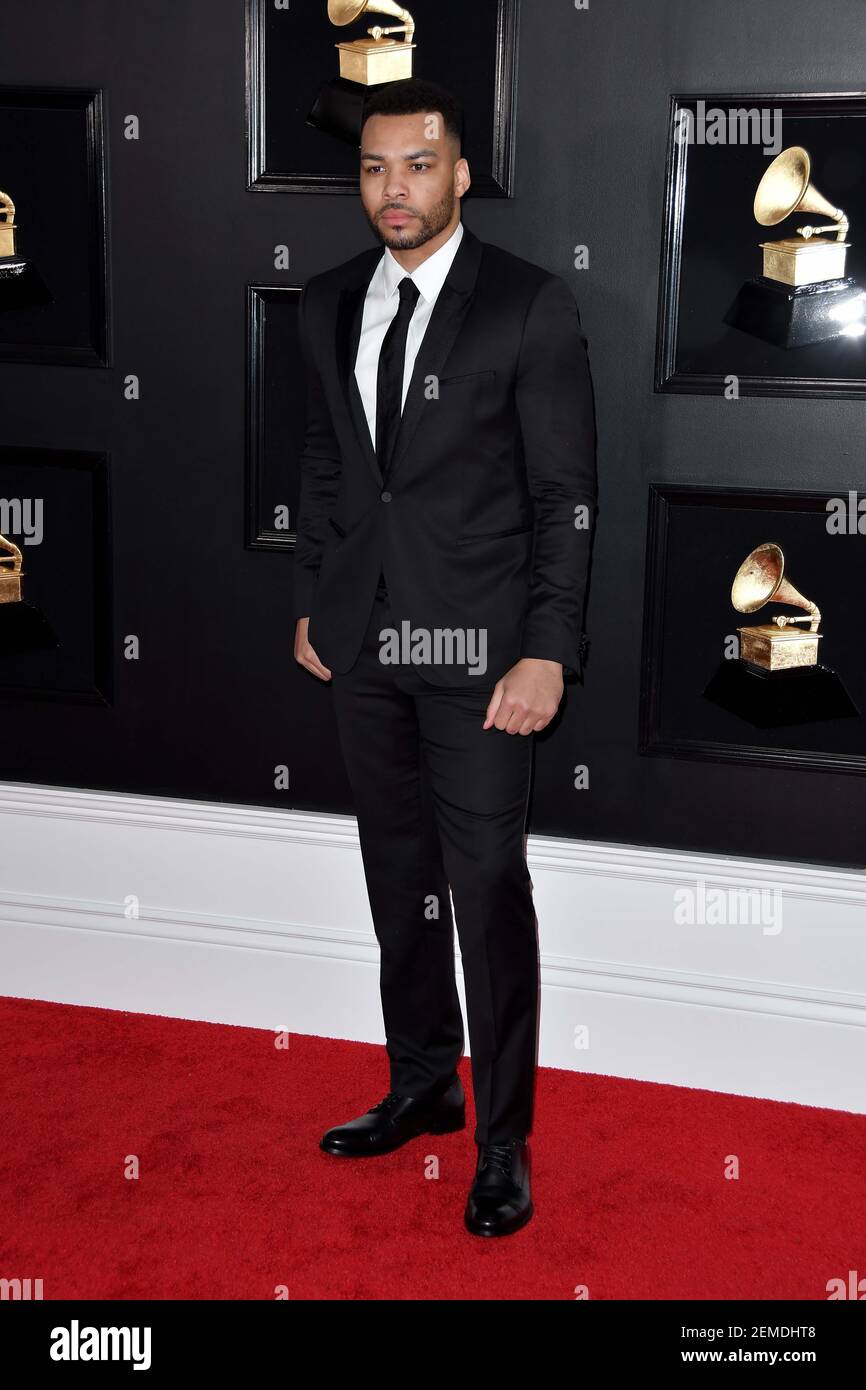 Evan LaRay arrives at the 61st Annual Grammy Awards red carpet at the ...
