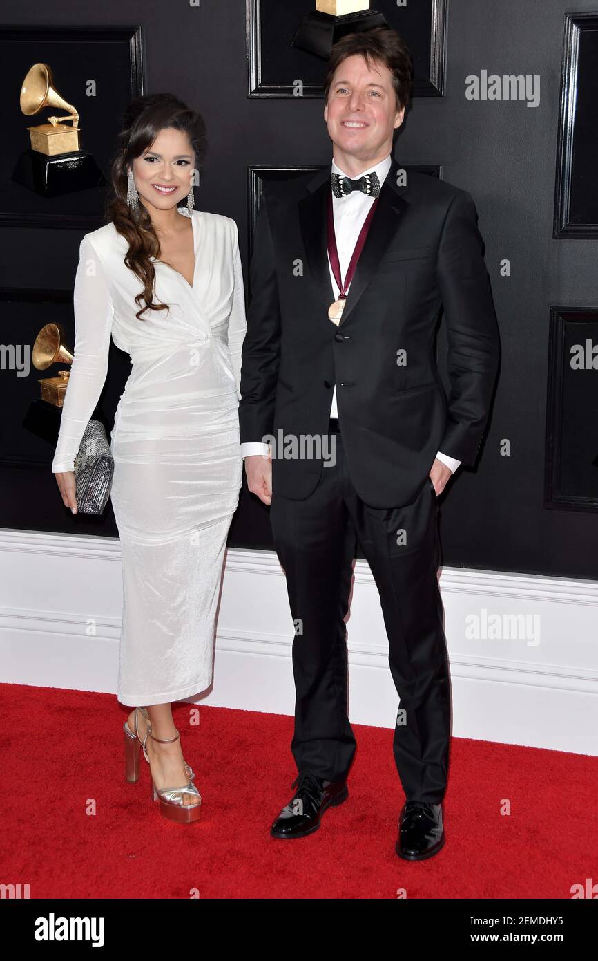 Larisa Martinez and Joshua Bell arrives at the 61st Annual Grammy ...