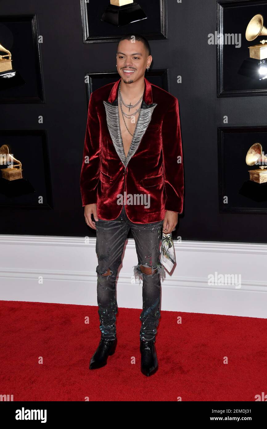 Evan Ross arrives at the 61st Annual Grammy Awards red carpet at the ...