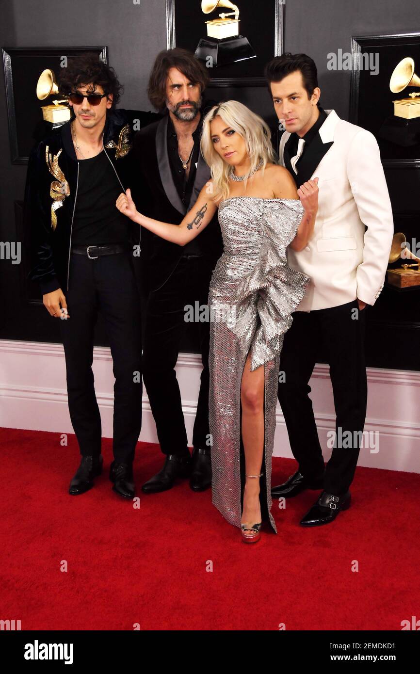 Mark Ronson, Andrew Wyatt, Lady Gaga and Anthony Rossomando arrives at ...