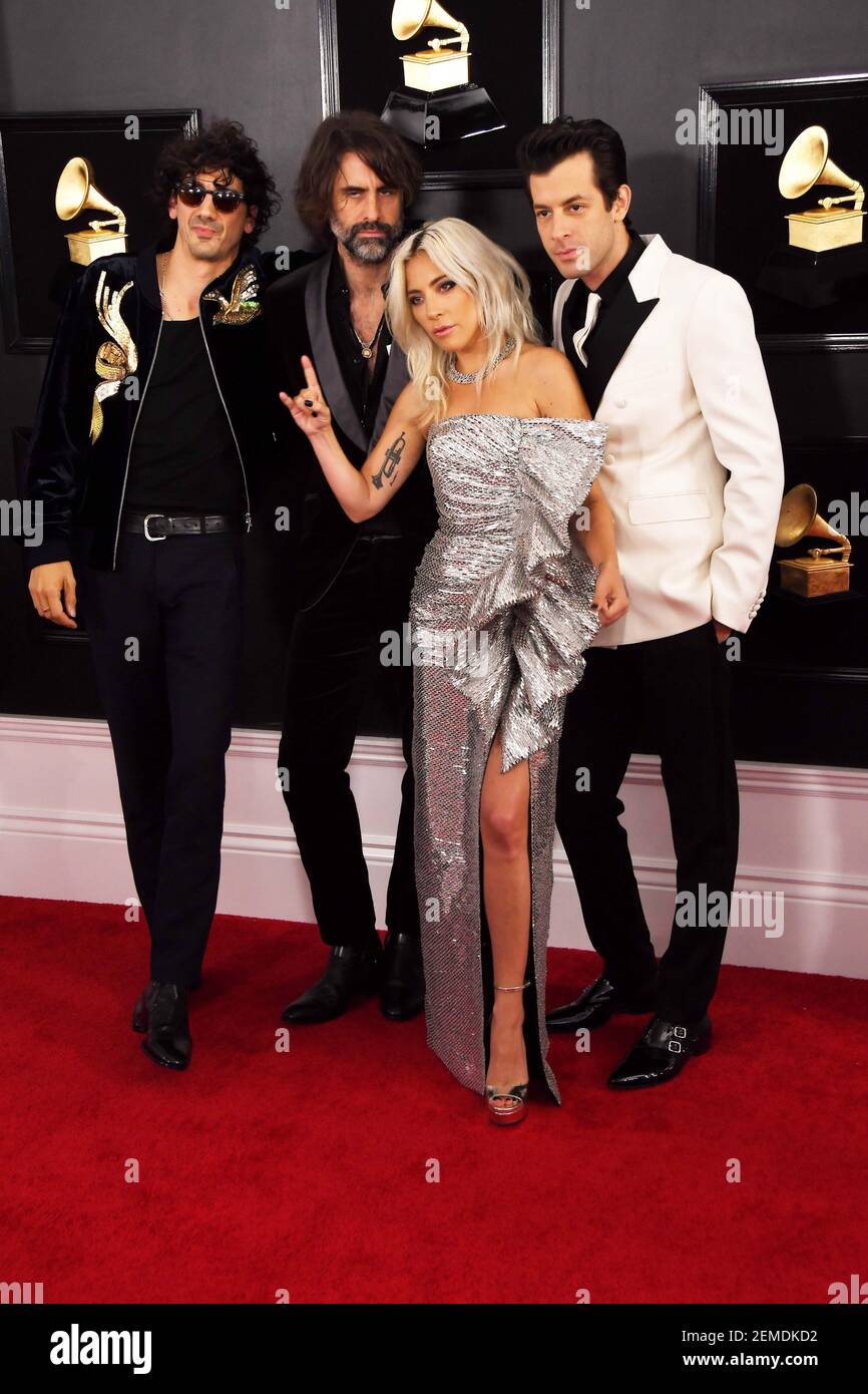 Mark Ronson, Andrew Wyatt, Lady Gaga and Anthony Rossomando arrives at ...