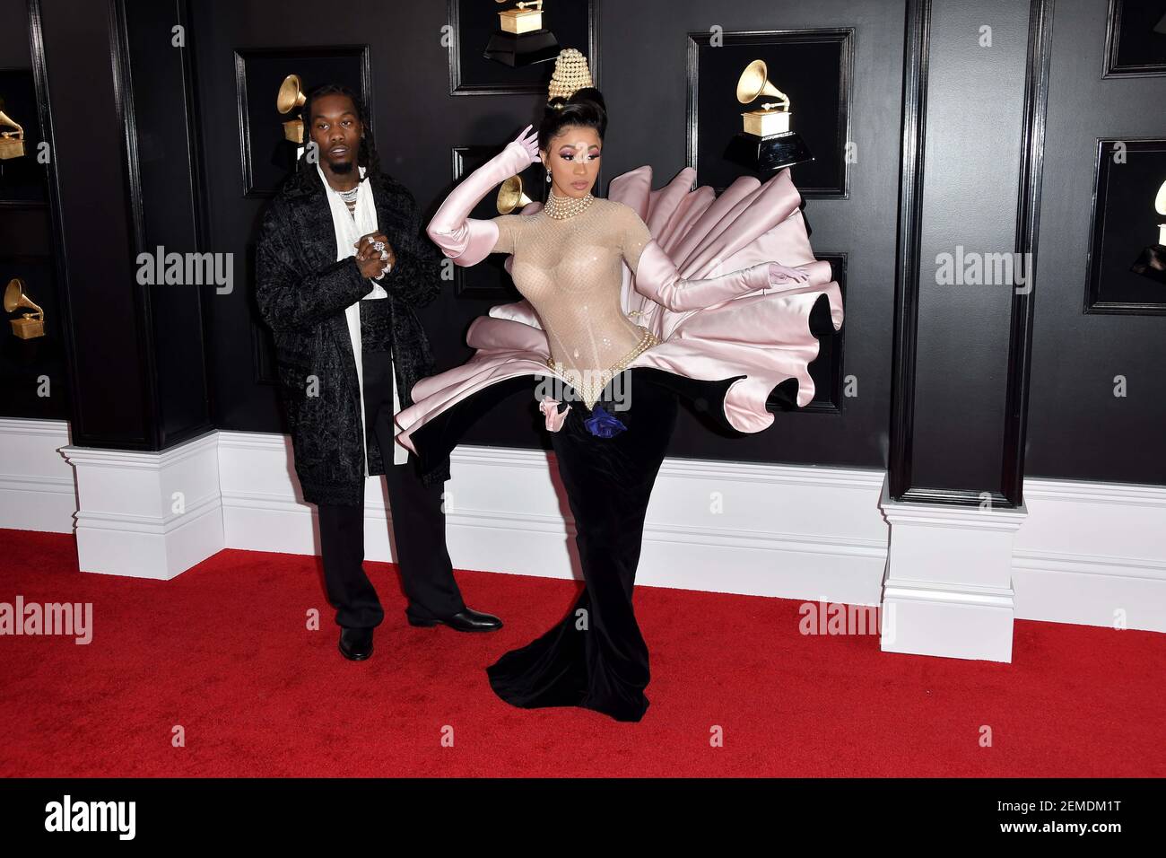 Offset and Cardi B arrives at the 61st Annual Grammy Awards red carpet ...