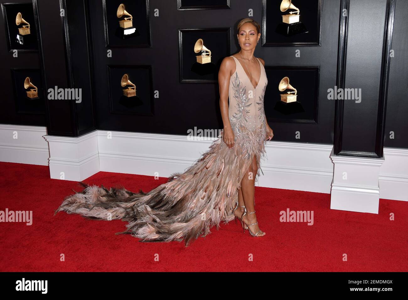 Jada Pinkett Smith arrives at the 61st Annual Grammy Awards red carpet at the Staples Center in ...