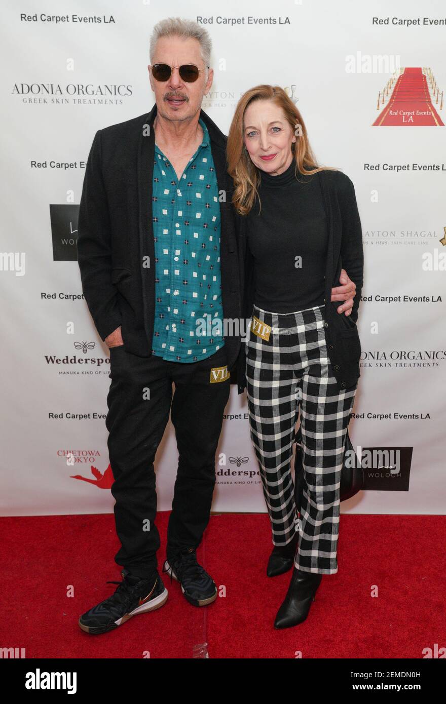 Sal Landi and Kit Rice at the 2019 Grammys Style Lounge presented by ...
