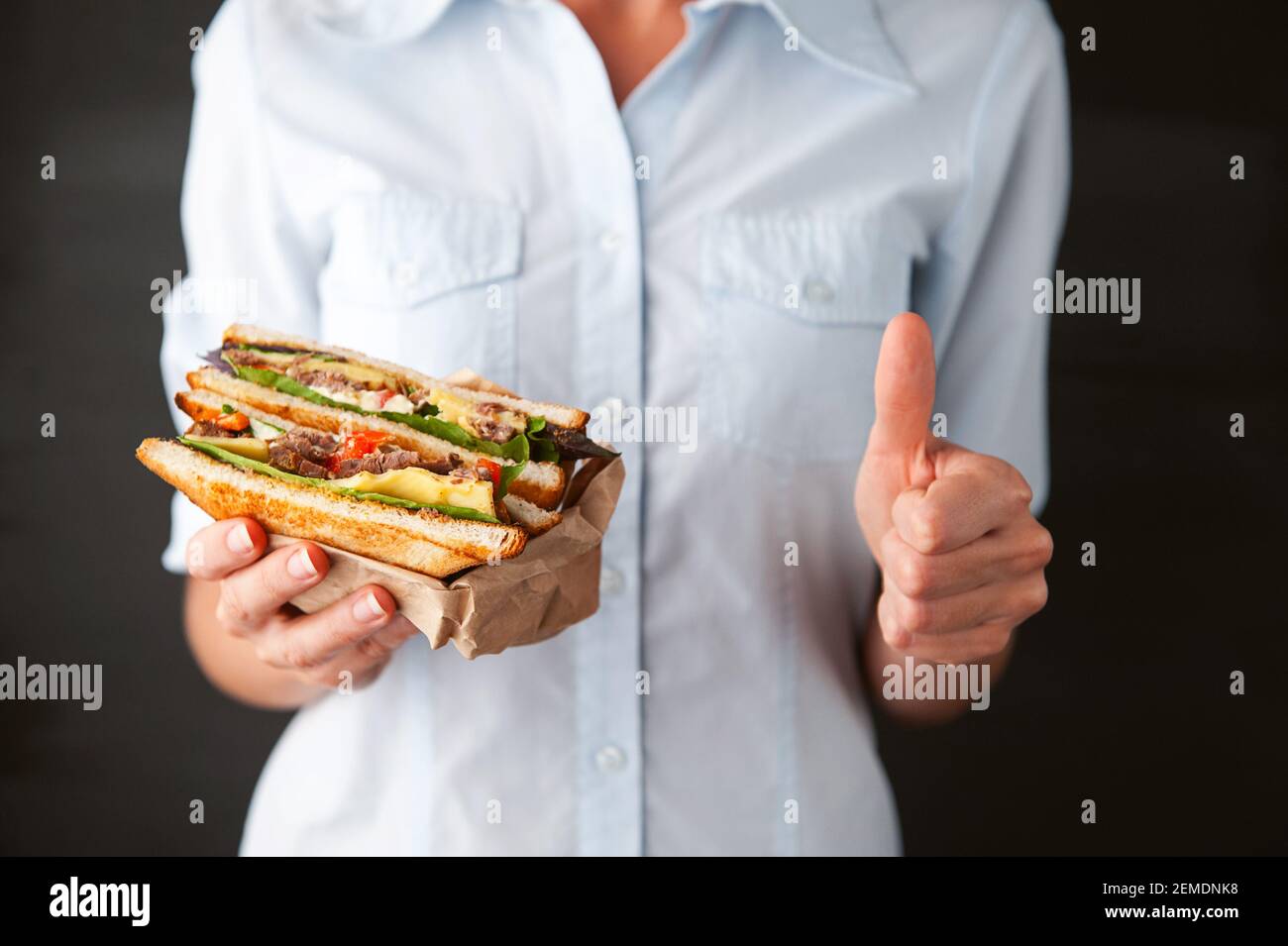 Girl Sandwich Ham High Resolution Stock Photography and Images - Alamy