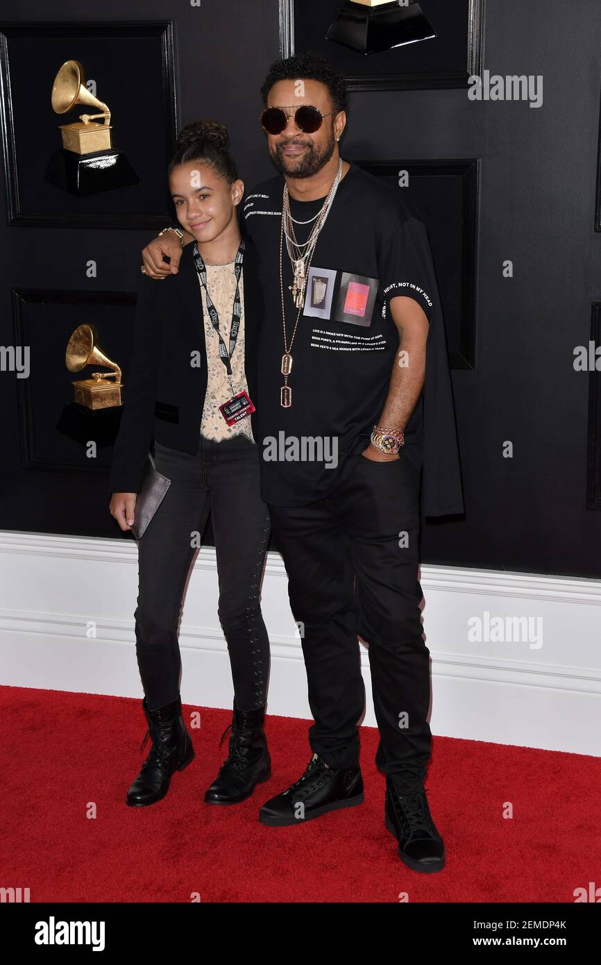 Sydney Burrell and Shaggy arrives at the 61st Annual Grammy Awards red ...