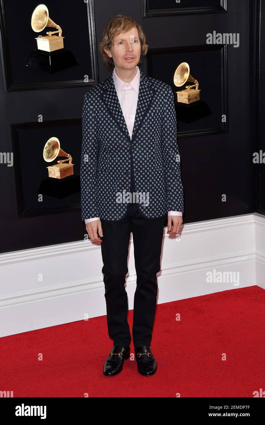 Beck arrives at the 61st Annual Grammy Awards red carpet at the Staples ...
