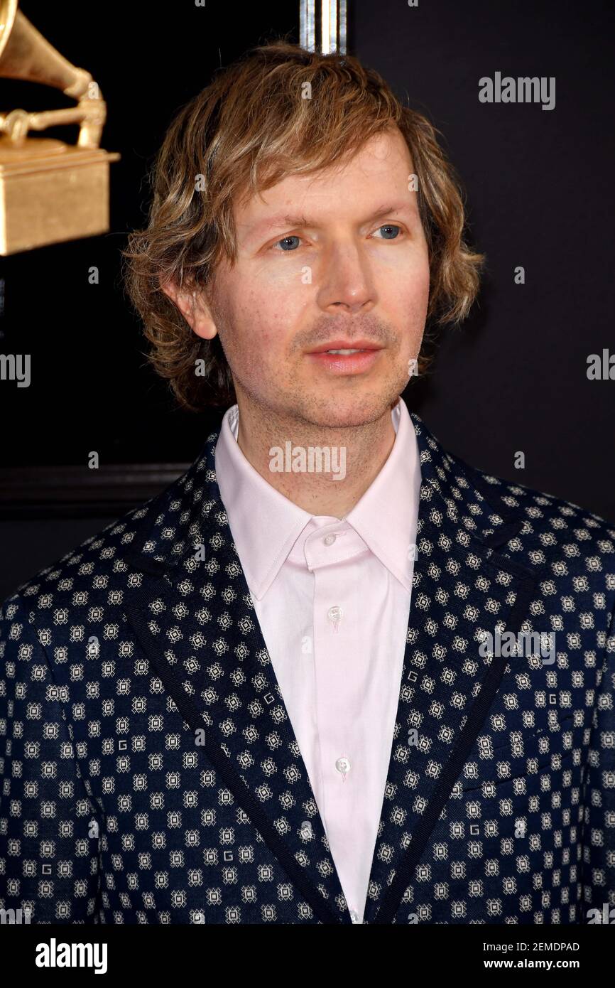Beck arrives at the 61st Annual Grammy Awards red carpet at the Staples ...