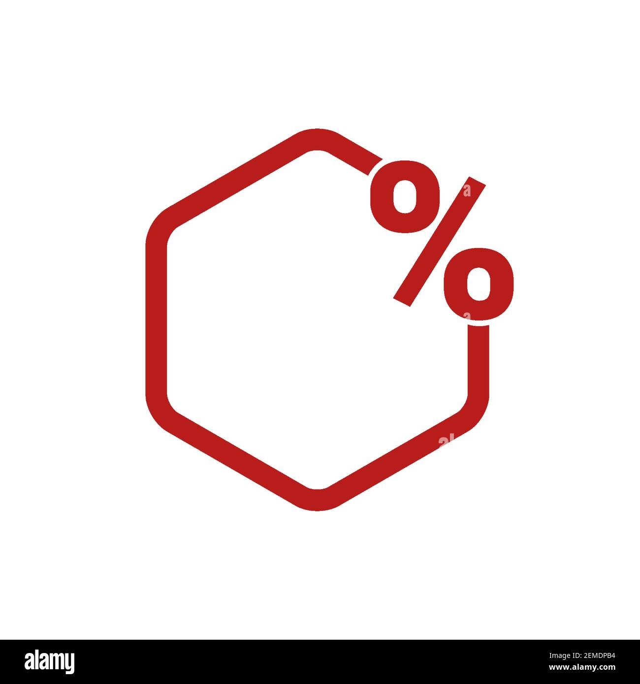 Discount sticker, percent off sale frame. Hexagonal shape. Flat vector ...