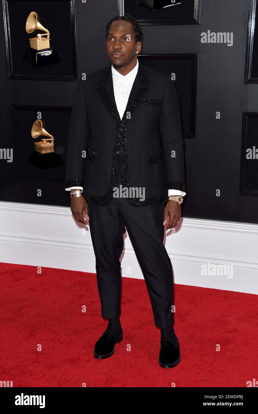 Pusha T arrives at the 61st Annual Grammy Awards red carpet at the ...