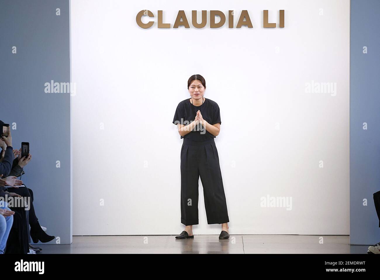 Designer Claudia Li walks on the runway during the Claudia Li Ready To ...