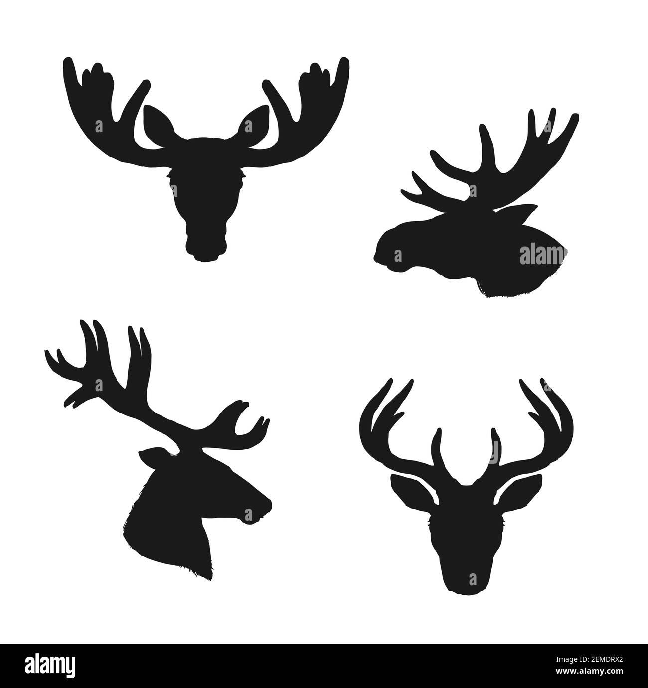 Elk Antlers Silhouette