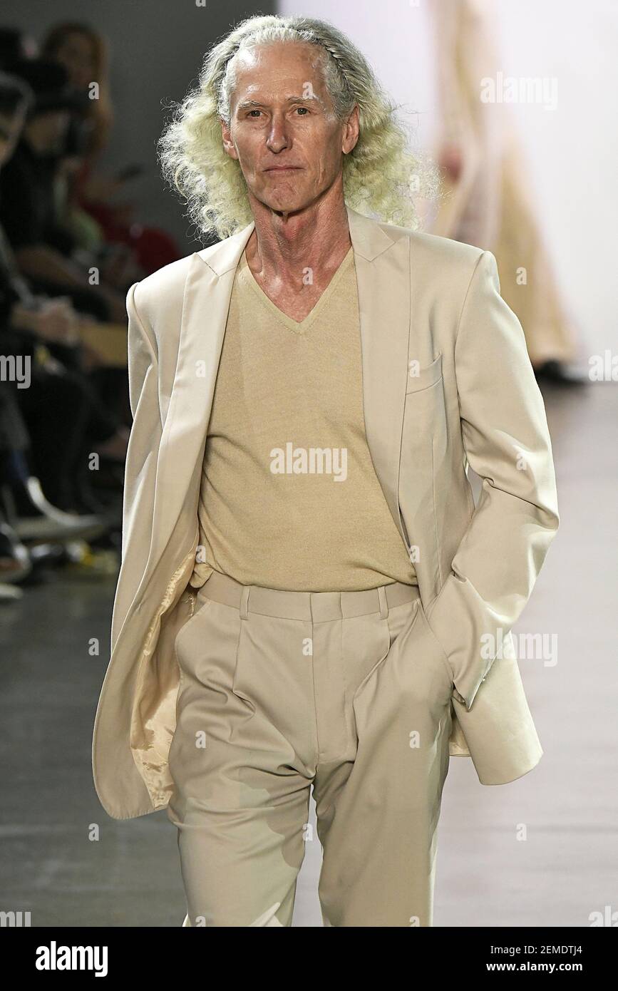 Model walks on the runway during the Ryan Roche Ready To Wear Fashion ...