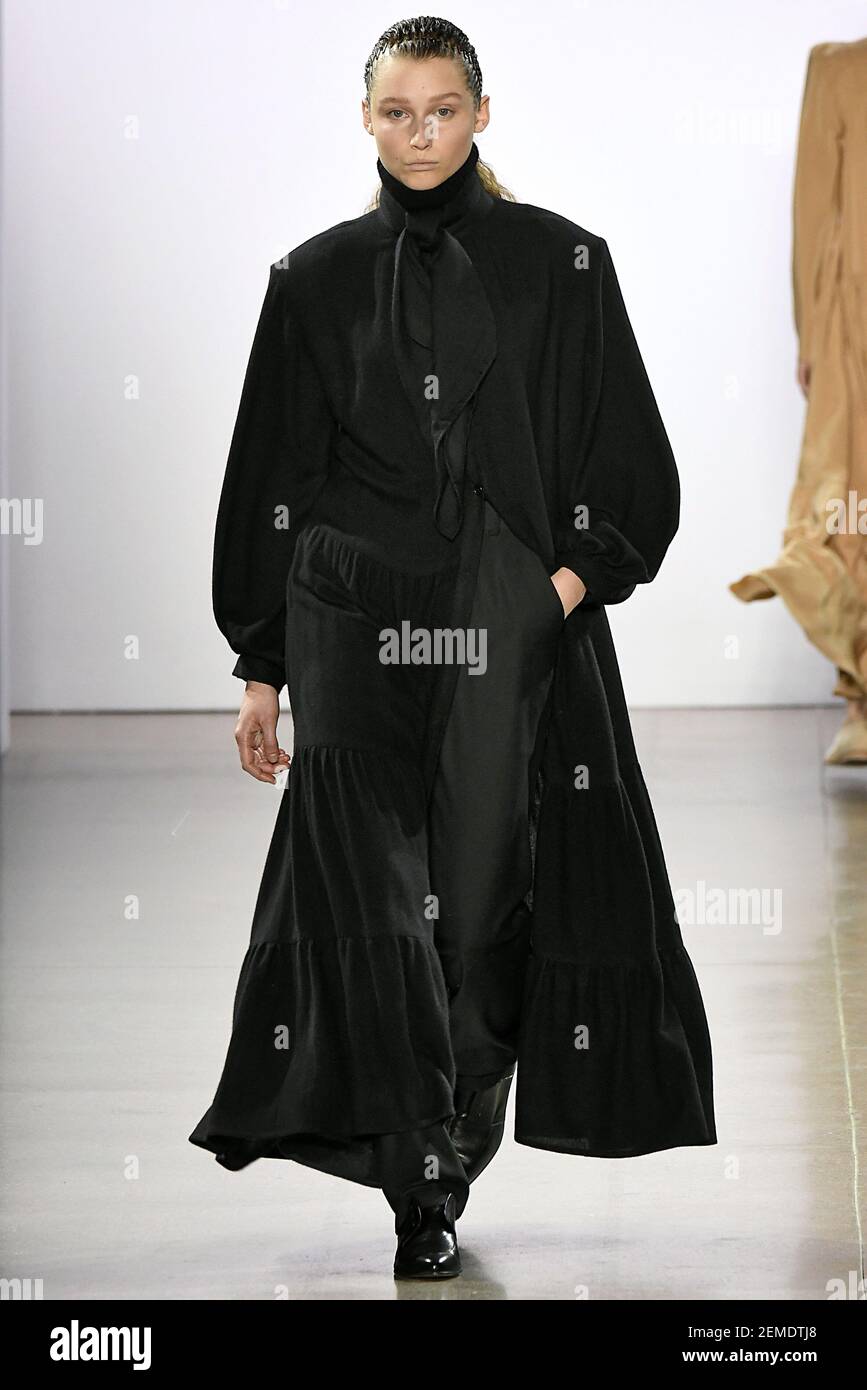 Model walks on the runway during the Ryan Roche Ready To Wear Fashion ...