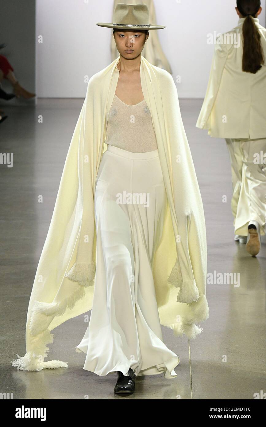 Model walks on the runway during the Ryan Roche Ready To Wear Fashion ...