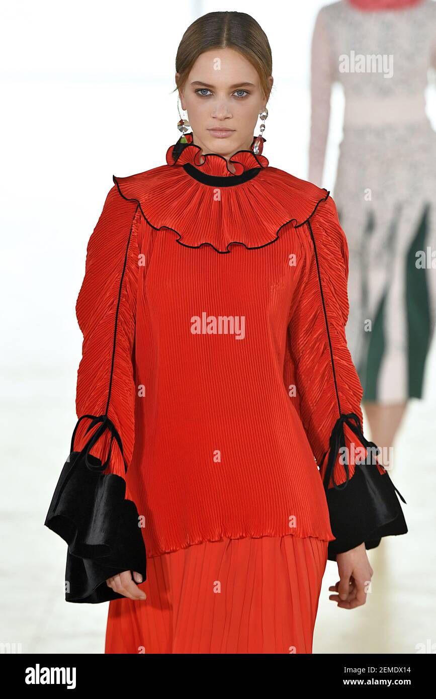 Model walks on the runway during the Tory Burch Ready To Wear Fashion ...