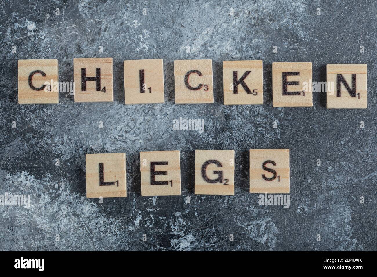 Cube wooden letters. Chicken Legs Stock Photo - Alamy